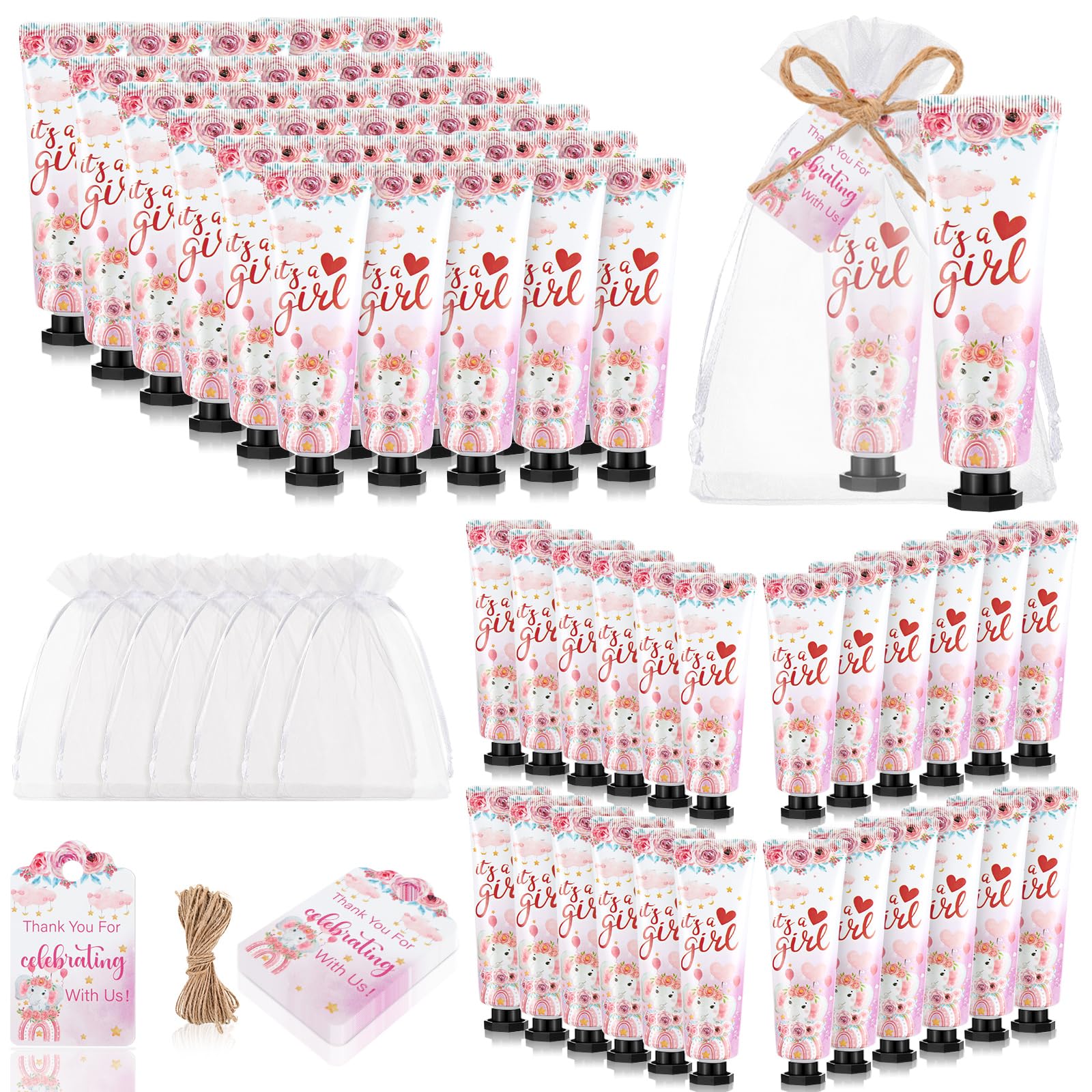 Dansib 48 Sets Baby Shower Hand Cream Baby Shower Party Favors for ...