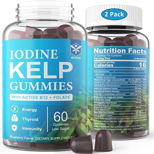 Iodine Gummies, High Potency 950mg with Kelp, Potassium Iodide ...