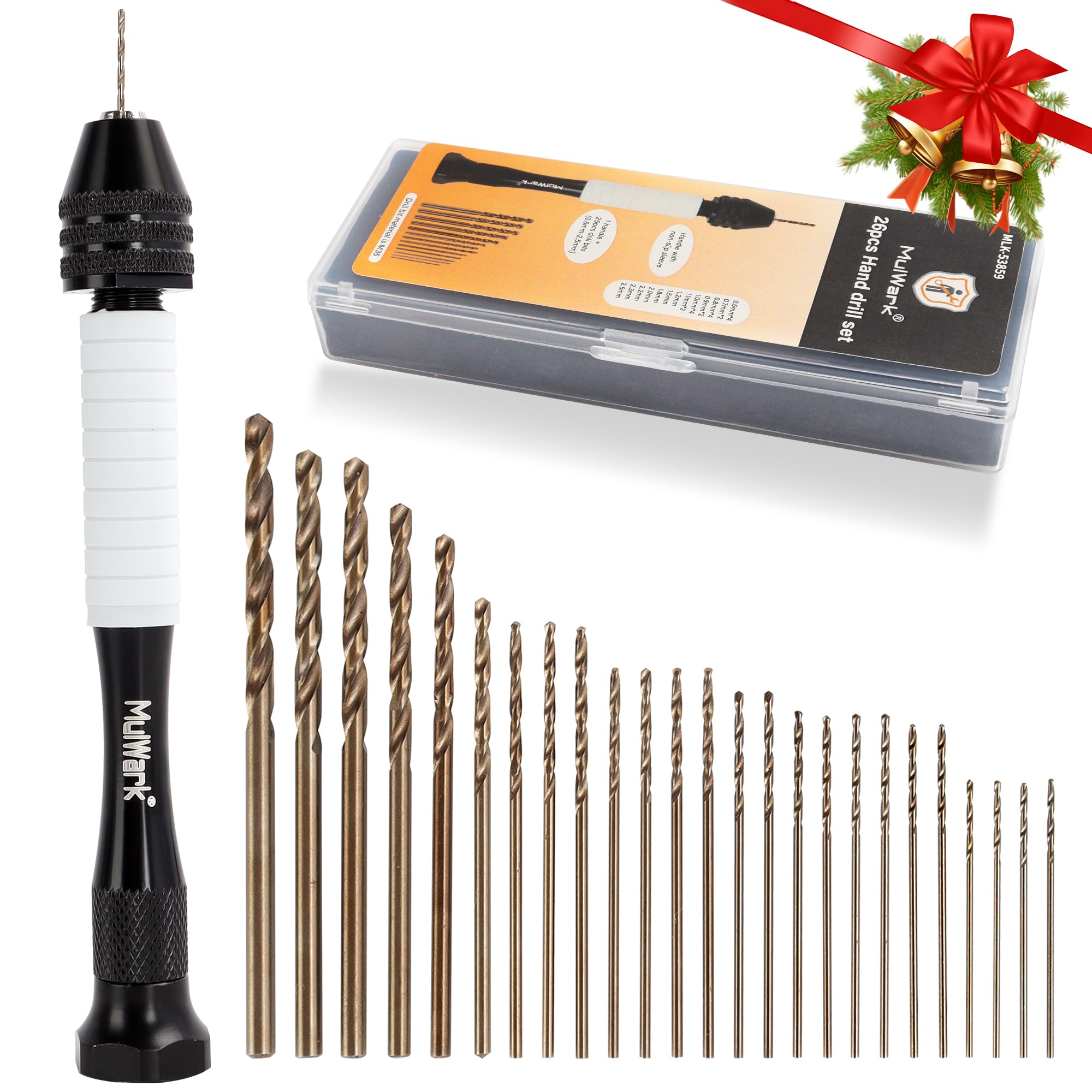 Mulwark Precision Pin Vise Hand Drill Set 25 Pcs - Premium Manual Small ...