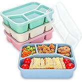 Amazon.com: SHALORY 4 Pack Bento Lunch Box for Kids,4 Compartment ...