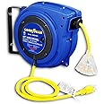 GOODYEAR Extension Cord Reel Extra Long 40 ft 14AWG 3C SJTOW, Triple ...