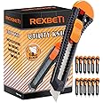 Amazon.com: REXBETI 12-Pack Utility Knife, Retractable Box Cutter for ...
