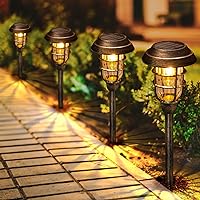 LETMY Solar Outdoor Lights, 8 Pack Bright Solar Pathway Lights Outdoor ...