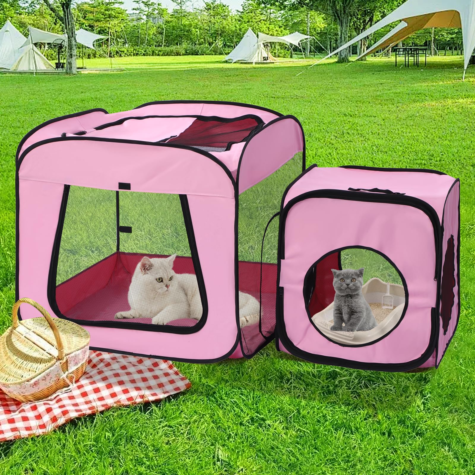 Royizen Puppy Cat Tent Playpen Foldable Waterproof Dog Crate Kennel ...