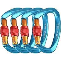 Azarxis 25kN Locking Rock Climbing Carabiner Clip Rated 5511 LBS UIAA Certification, Heavy Duty ...