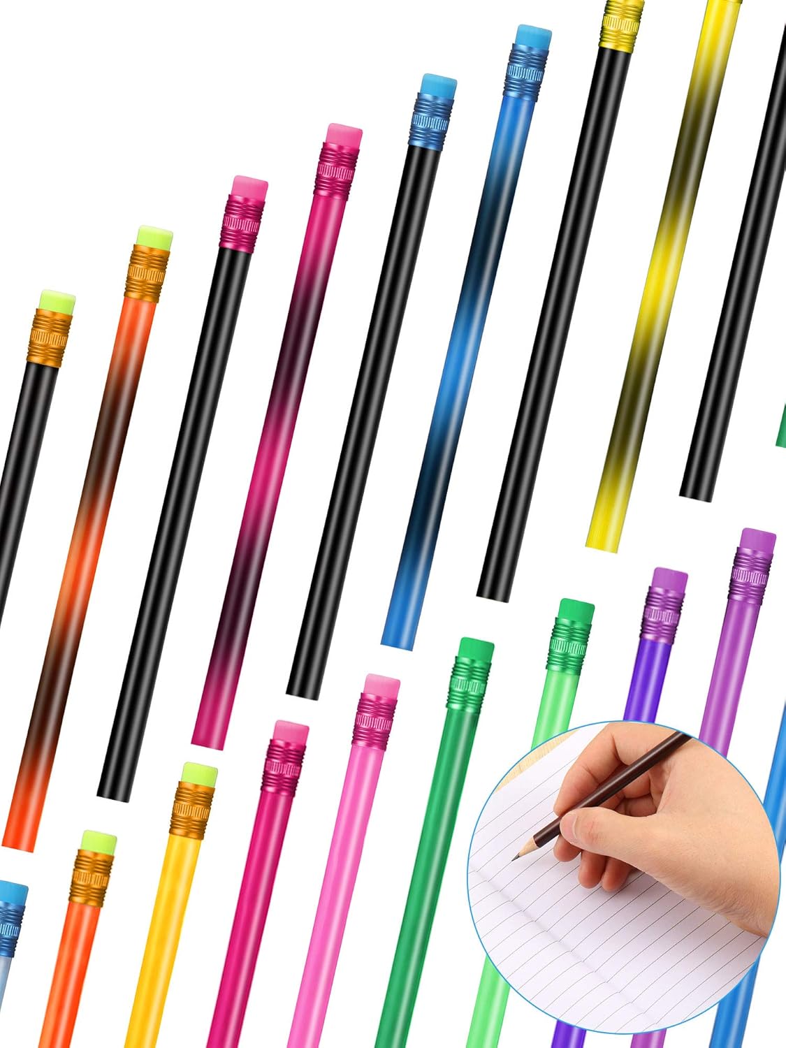 40 Pieces Color Changing Mood Pencil with Eraser Wooden Pencils Heat ...