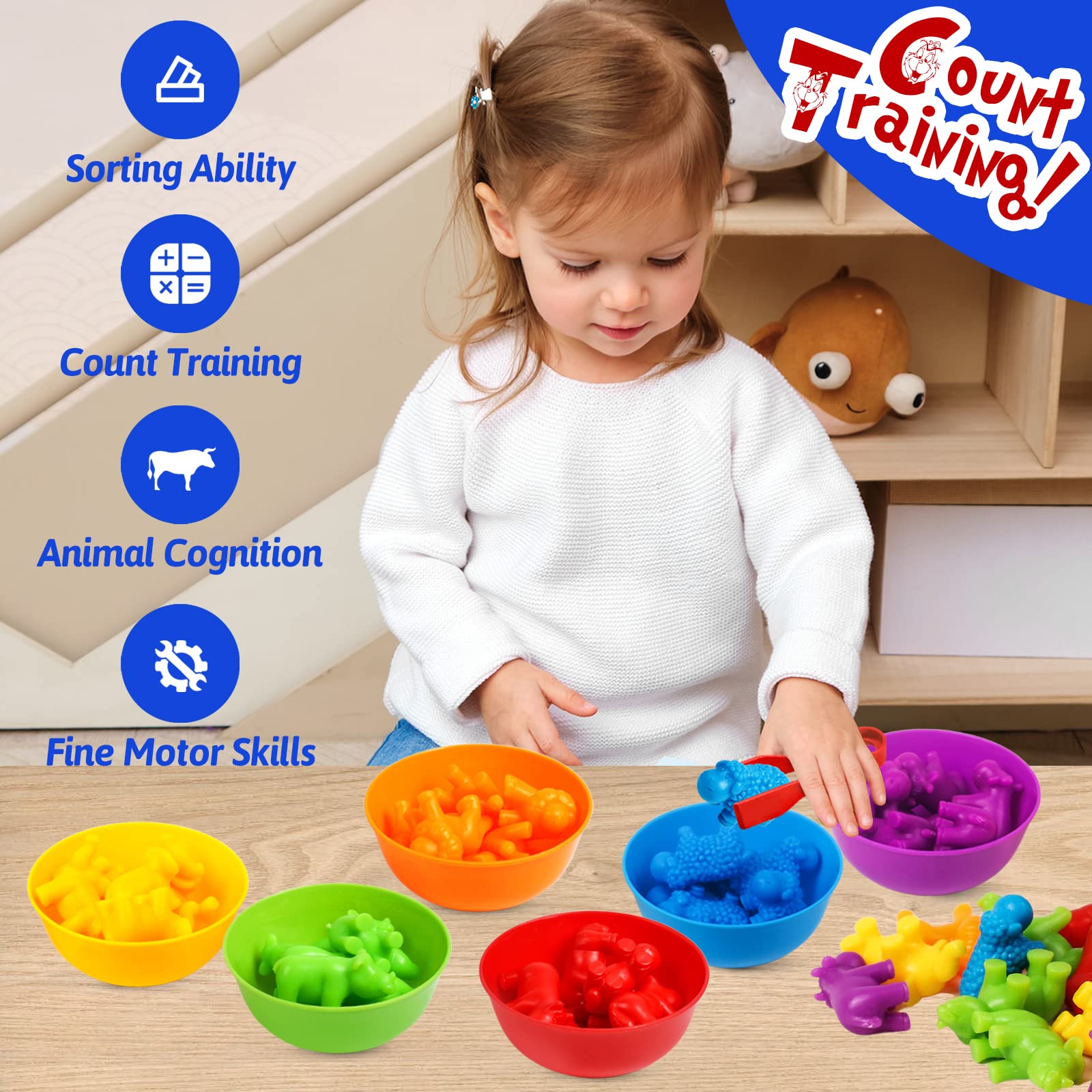 Mua HOONEW Counting Animals Toys Matching Games with Color Sorting ...