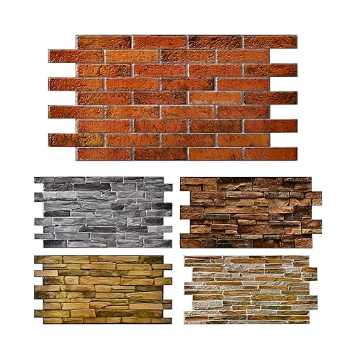 Finecraft Decor 10pcs (53sqft) 3D PVC Wall Panels, Faux Brick Panel ...