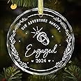 Amazon.com: Gossby Glass Engaged Christmas Ornament 2024 - Christmas ...