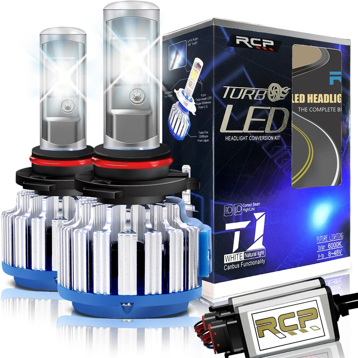 RCP 9012 LED Headlight CREE Bulbs Conversion Kits with Canbus, 70W ...