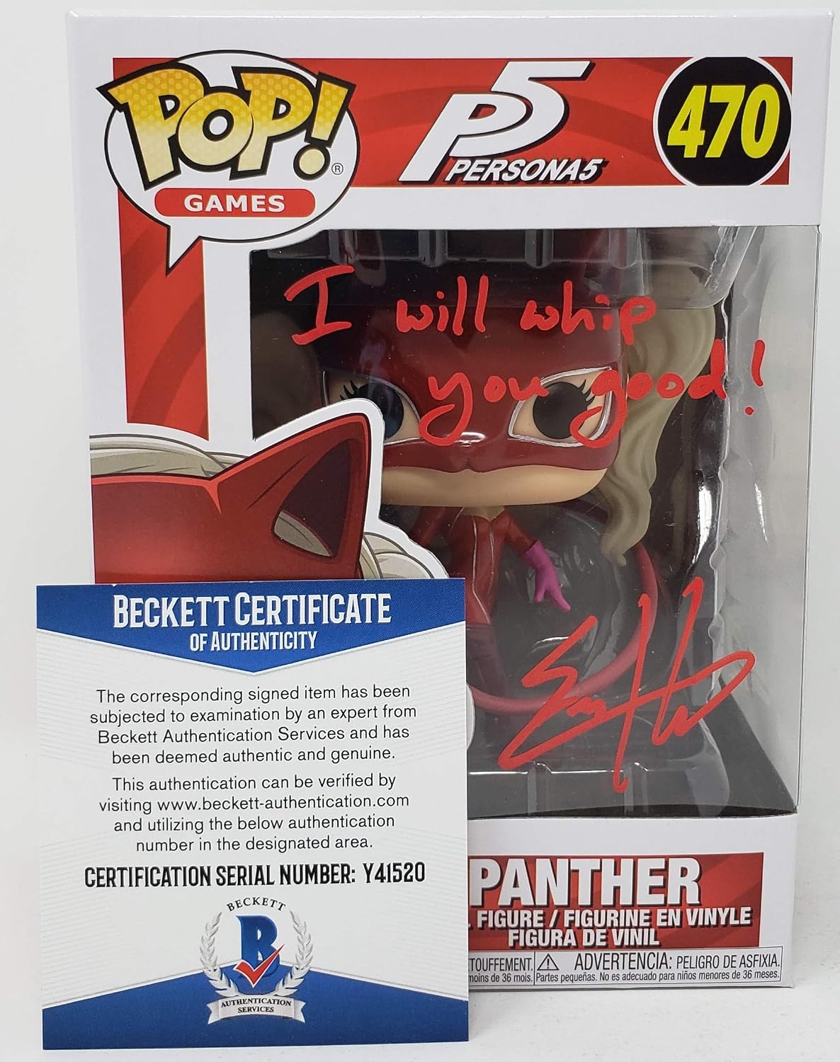 Erika Harlacher autographed Ann Takamaki Panther Persona 5 Pop Figure ...