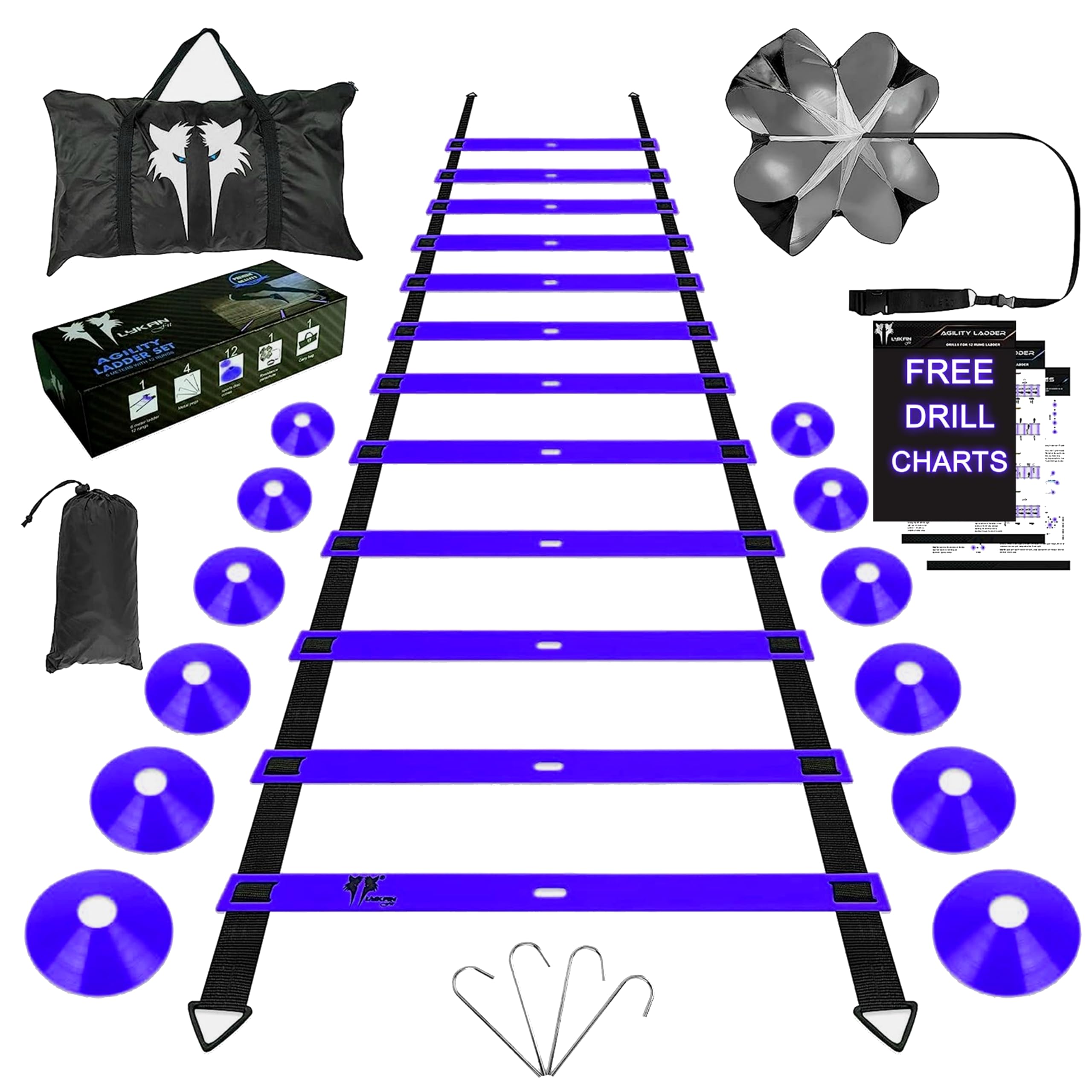 Mua LYKAN FIT 20ft Sports Agility Ladder for Men Women and Kids, Speed ...