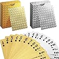 Amazon.com: INTEGEAR 2 Decks of Playing Cards, Gold 3D Embossed ...