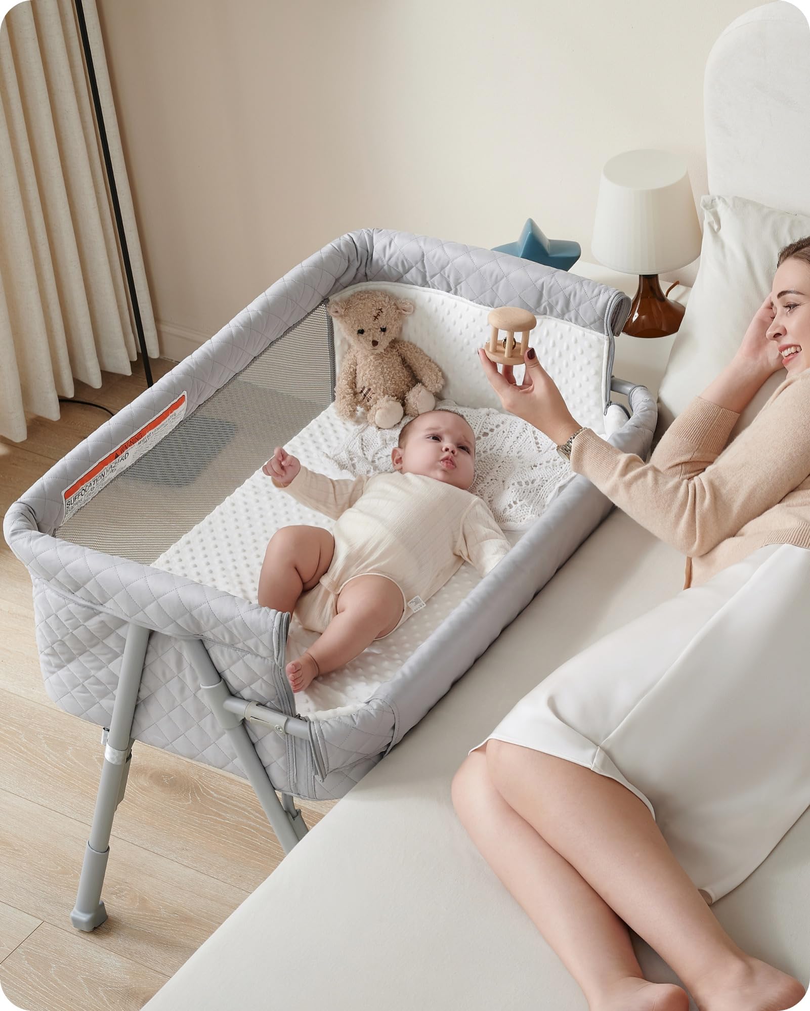 AirClub Bassinet Bedside Sleeper Baby Crib For Newborn Baby Bassinets