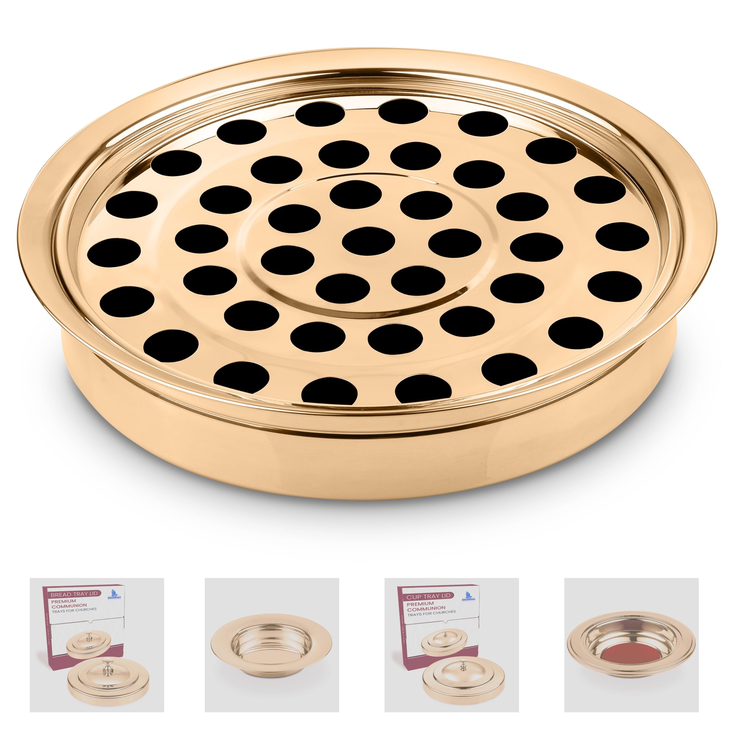 Steadfast Selections (Cup Tray) Gold Premium Communion Trays for ...