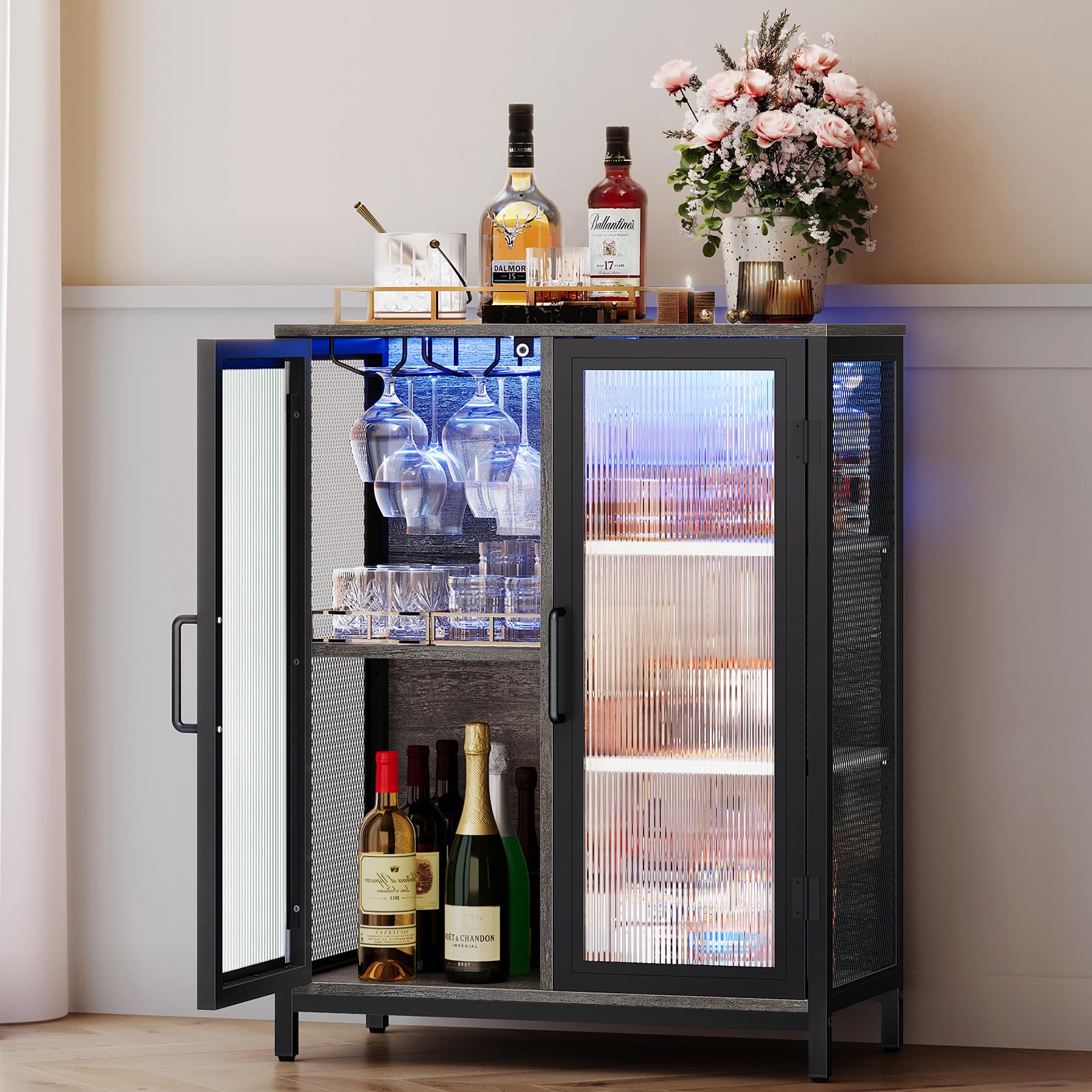 Mua Bar Cabinet, Liquor Cabinet, LED Home Mini Bar Cabinet for Liquor ...