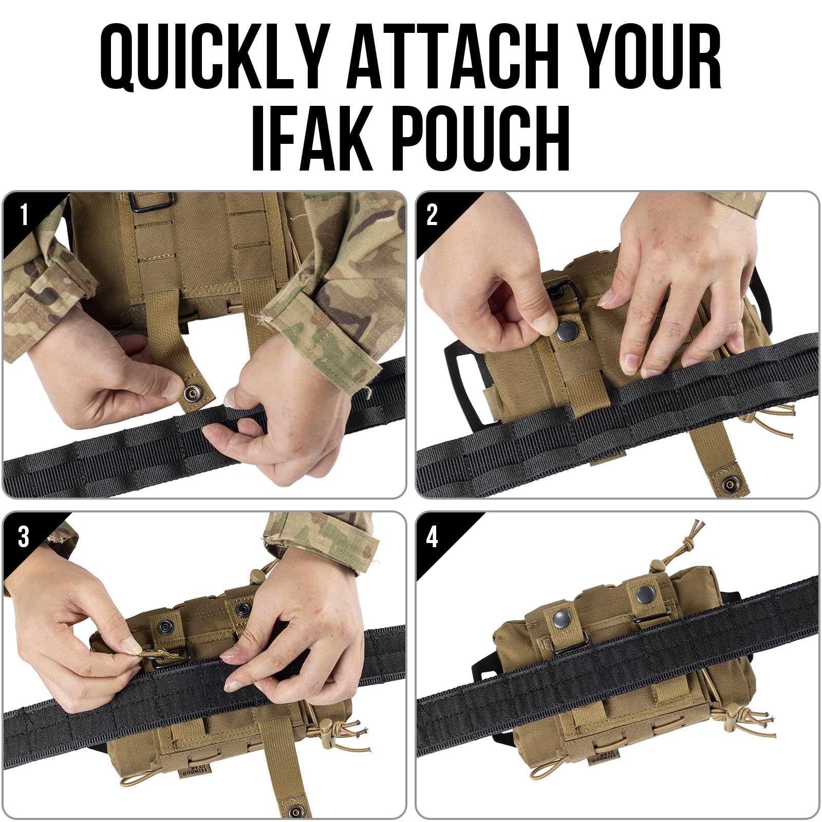 Tactical IFAK Pouch, FEIWOOD GEAR Rapid Tear-Away First Aid Kit Two ...