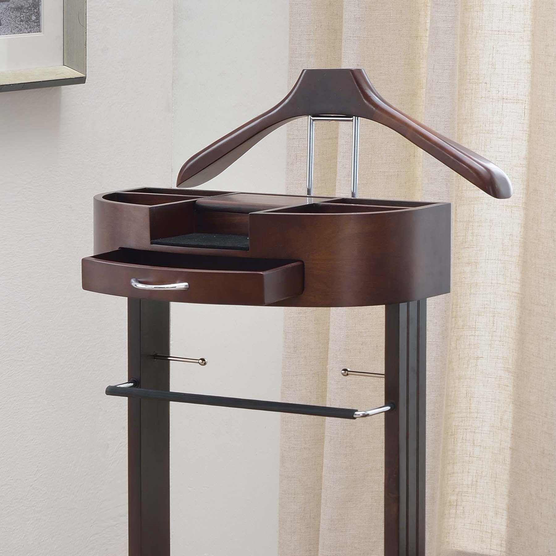 Mua Crescent Moon Valet Stand with Drawer, Top Tray, Contour Hanger ...