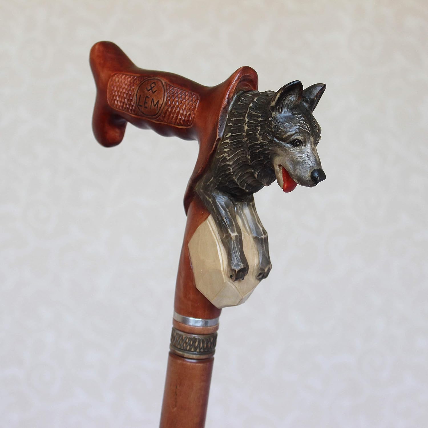 Amazon.com: German shepherd dog Wooden Hand Carved Walking stick cane ...