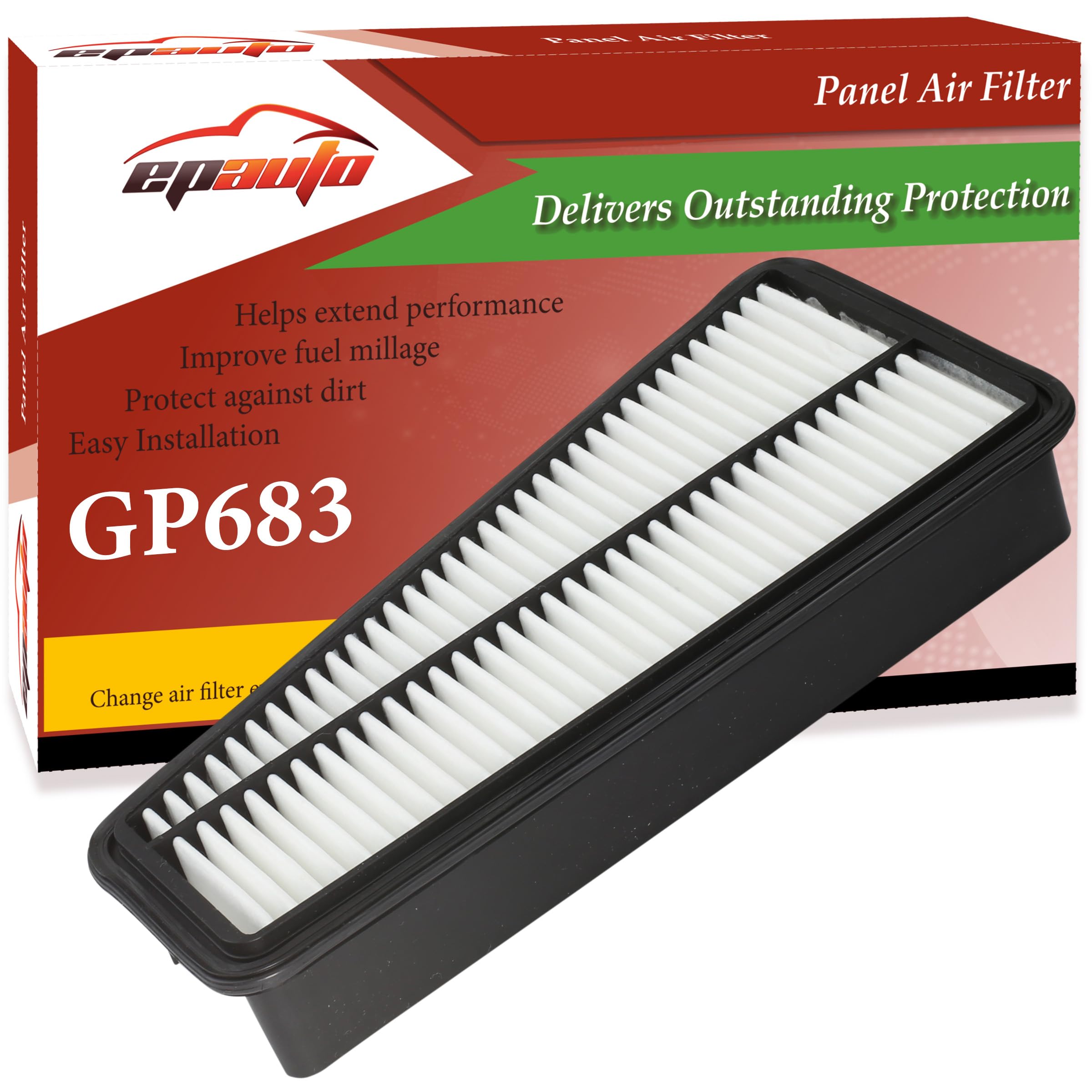 EPAuto GP683 (17801-0P010 / CA9683) V6 Engine Air Filter Replacement ...