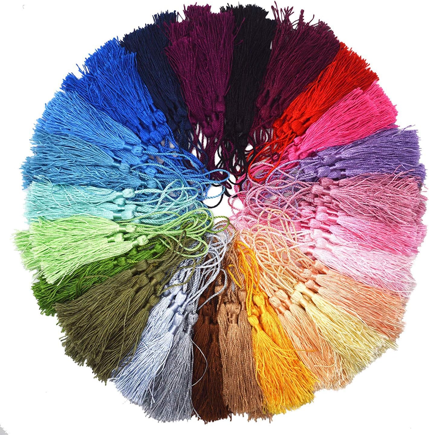 Amazon.com: 200 Pcs 13cm/5 Inch Silky Handmade Soft Craft Mini Tassels ...
