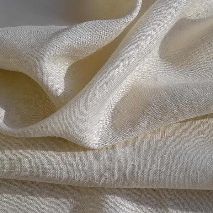 Textiles français Tessuto di Lino - Tinta Unita - Crema | 100% Puro ...