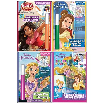 Buy DISNEYS Princess Invisible Ink Magic Pen Painting Book, Set for ...