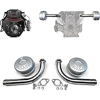 Amazon.com: ARSPORT Two Exhaust pipes 1" male thread plus Mufflers For ...