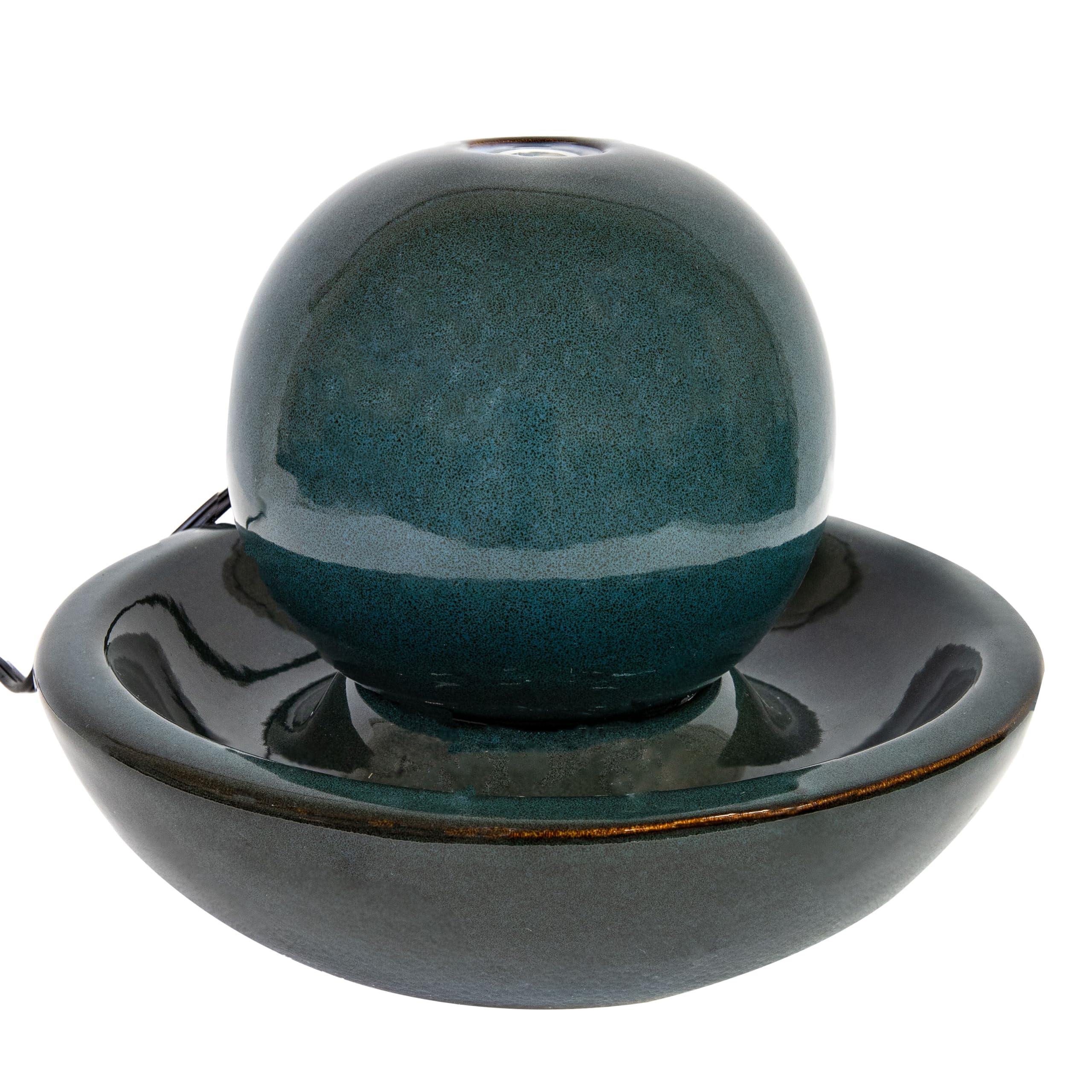 Sunnydaze Tabletop Water Fountain with Ceramic Orb - Relaxing Indoor ...