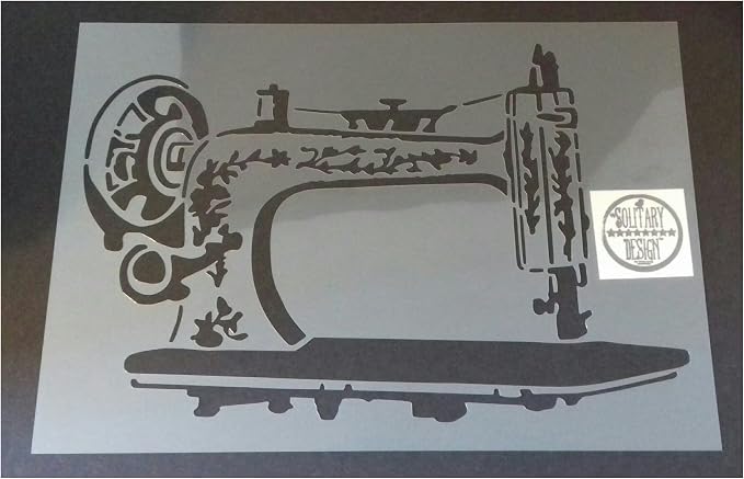 Shabby chic stencil Sewing machine singer Rustic Mylar Vintage A4 ...