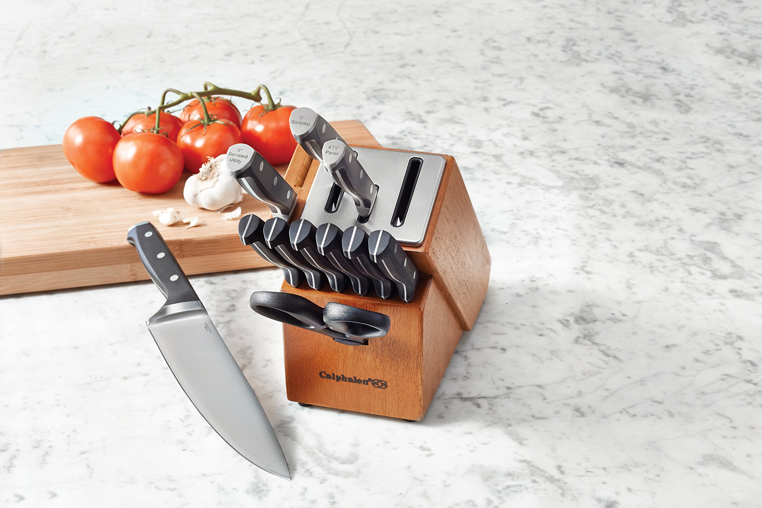 Calphalon Classic Self-Sharpening Cutlery Knife Block Set with SharpIN ...