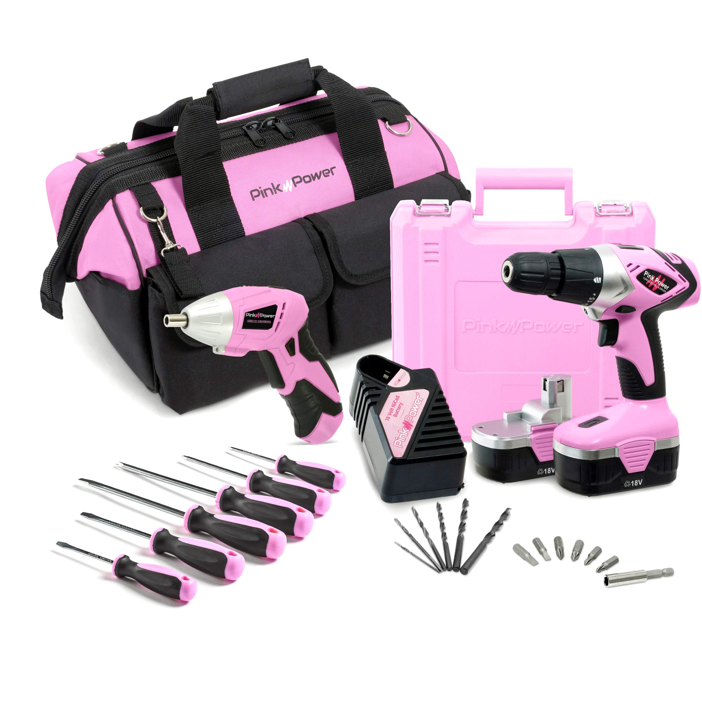 Mua Pink Power Drill Set for Women - 18V Lightweight Pink Cordless ...