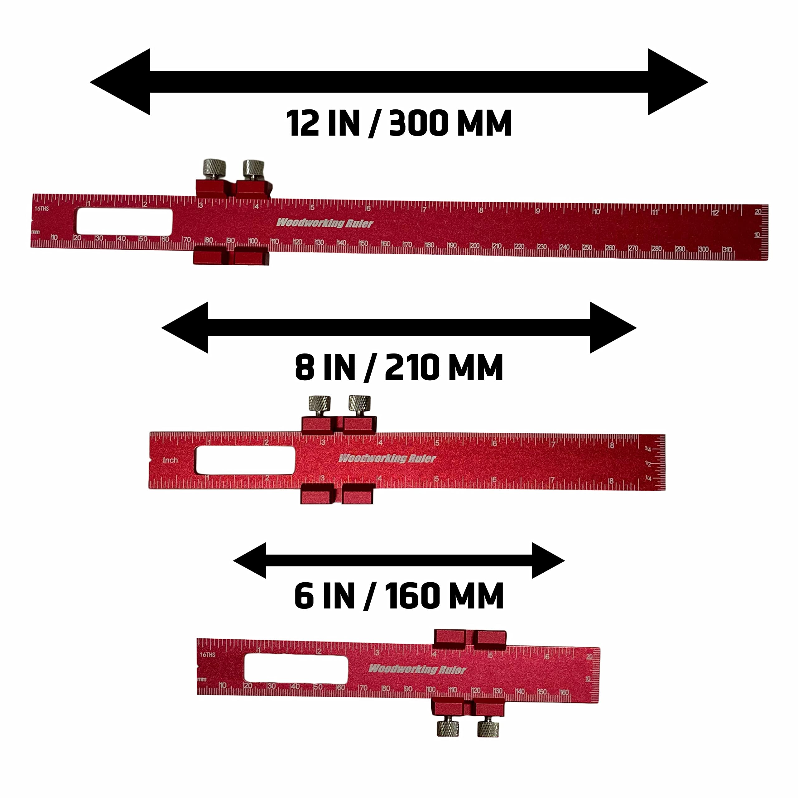 Mua Professional Woodworking Rulers - Set of 3, 6/8/12 Inch & Metric, T ...