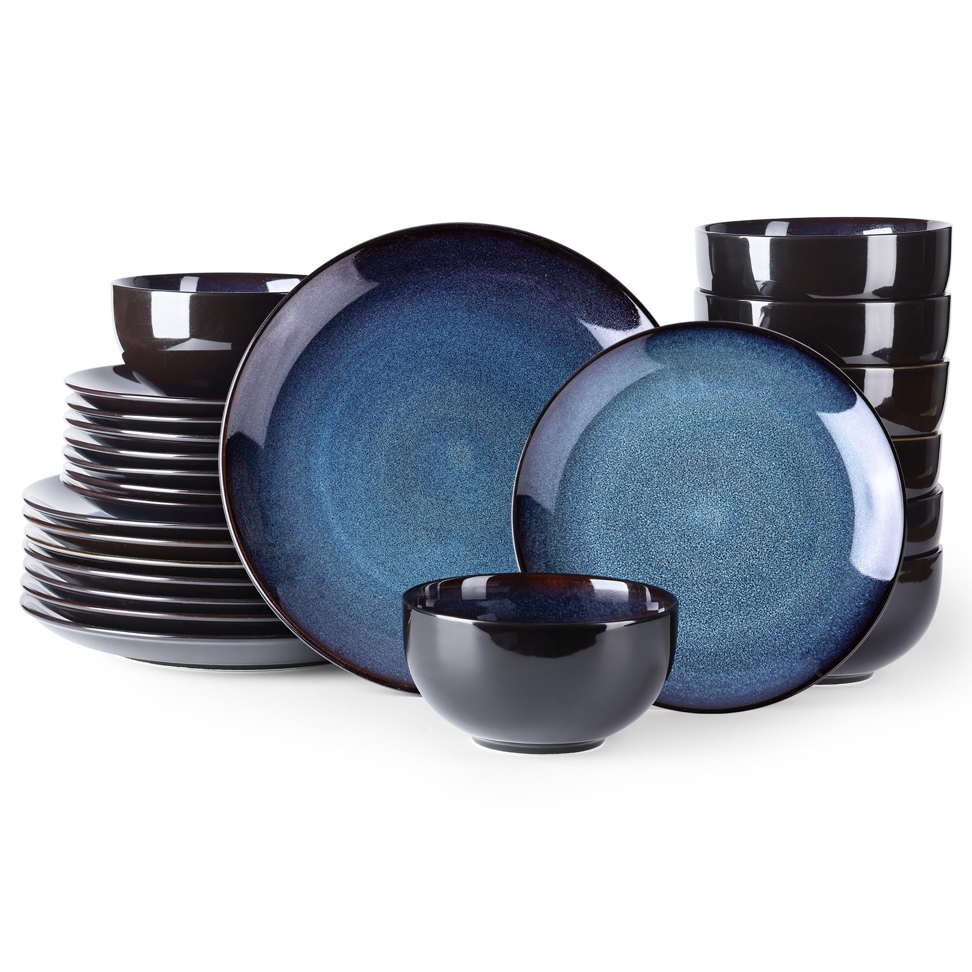 LERATIO Ceramic Dinnerware Sets for 8,Stoneware Plates and Bowls Sets ...