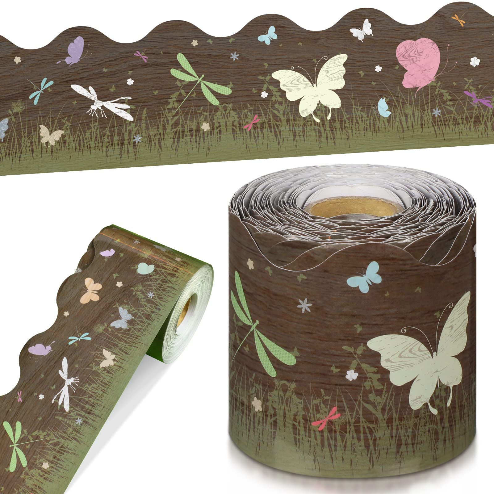 Panelee Rustic Butterflies Border 68.9 Feet Bulletin Board Border ...