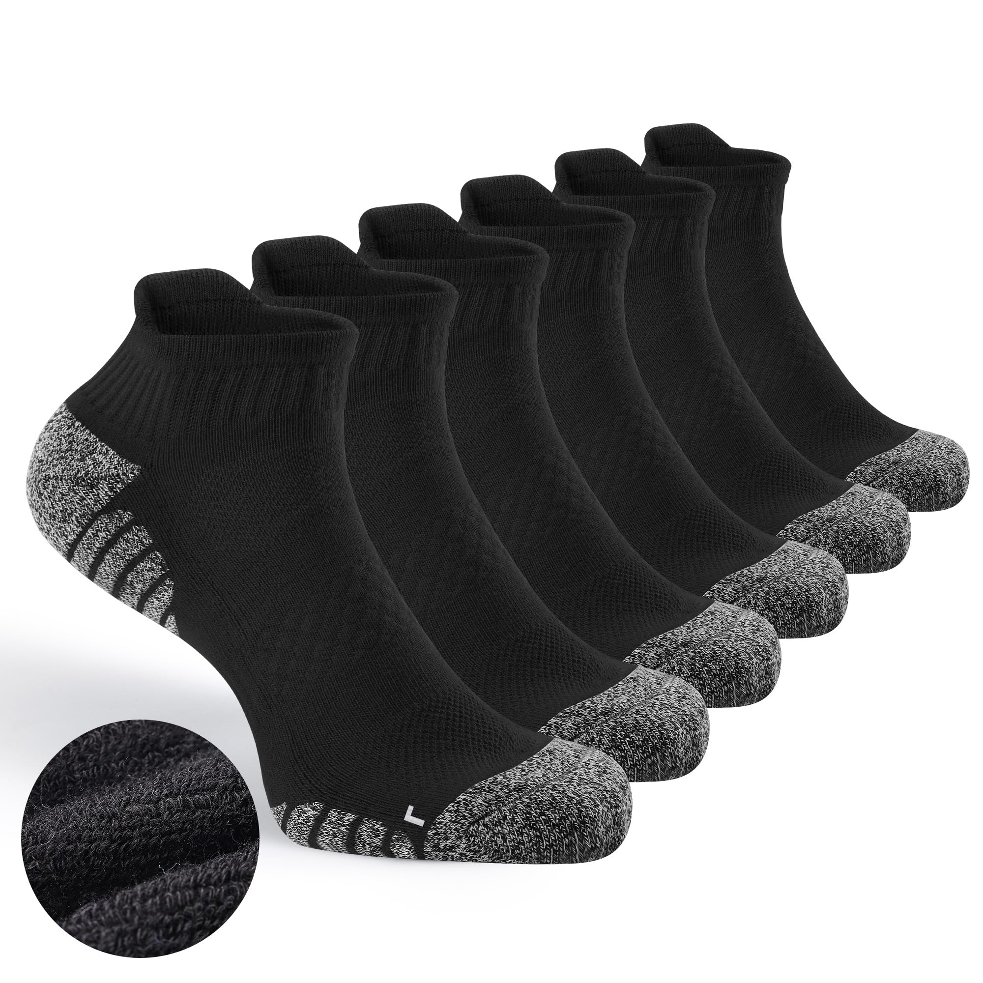 Honeysea Ankle Socks Men - Womens Athletic Socks Running Socks Black ...