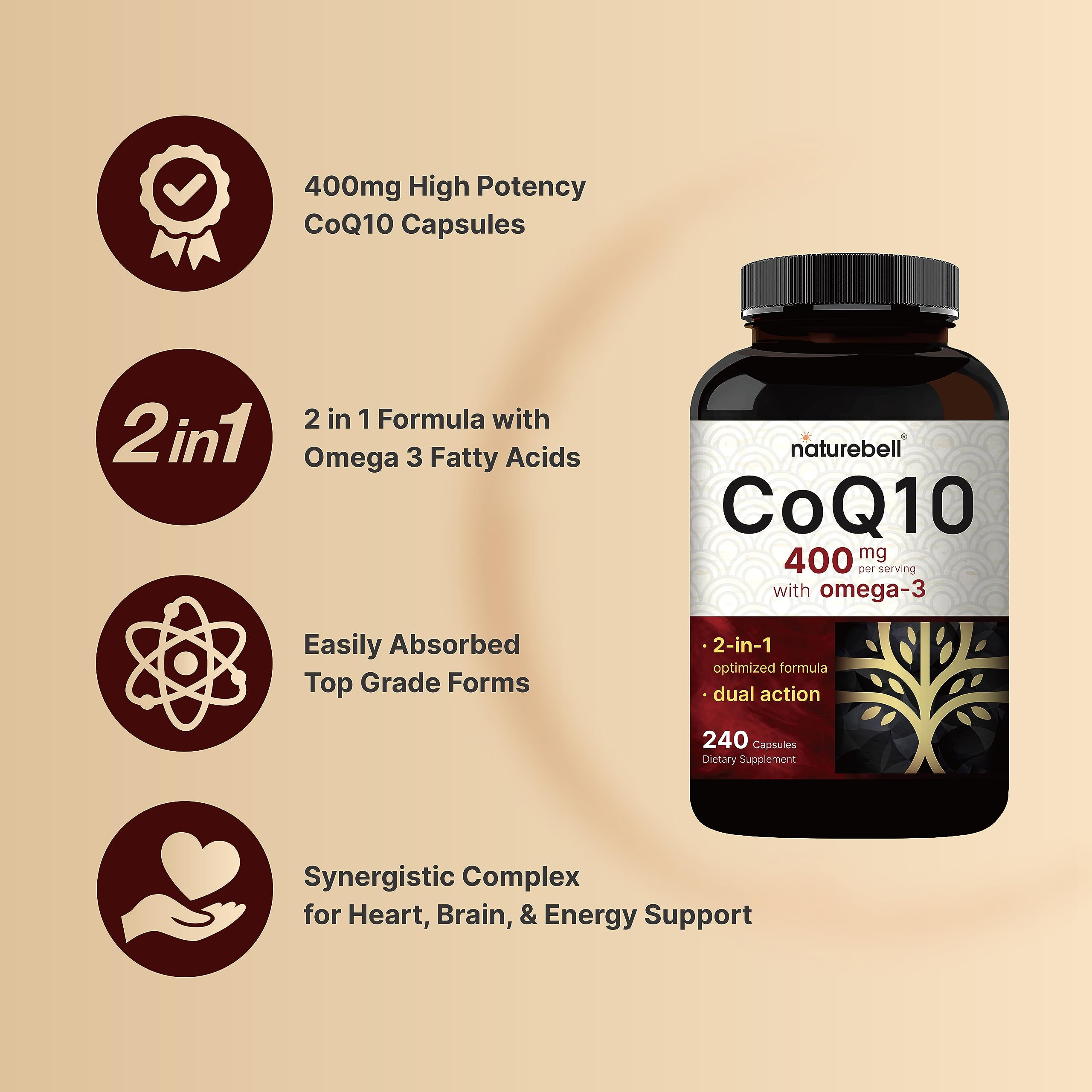 Mua NatureBell CoQ10 400mg with Omega 3 Fatty Acids, 240 Capsules ...