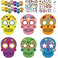 Amazon.com: 24 Pcs Sugar Skull Masks Craft for Kindergarten Kids, Day ...
