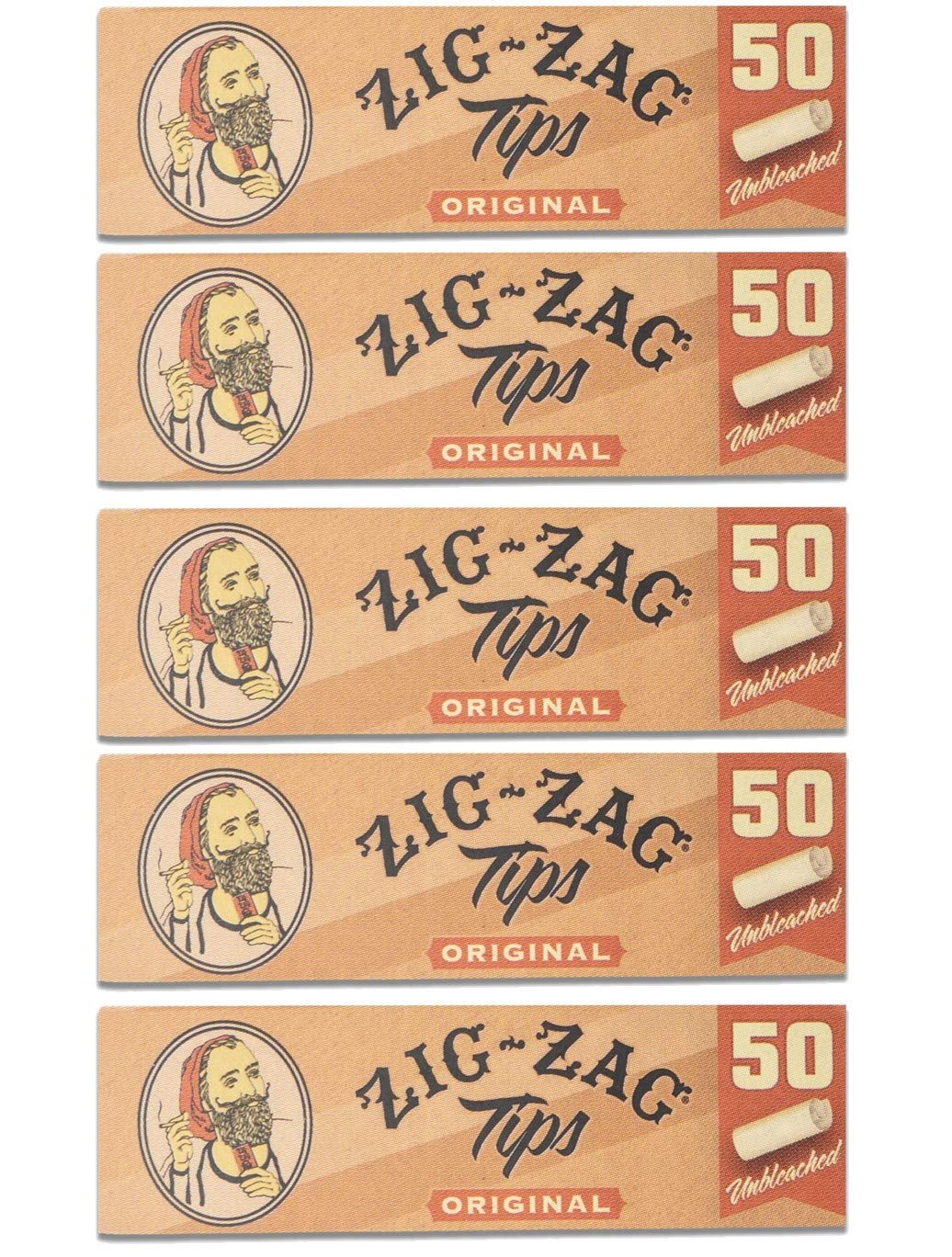 Mua Zig-Zag Rolling Paper Tips - Unbleached Filter Tips - Original Size - 5 Pack (50 Tips/Pack ...