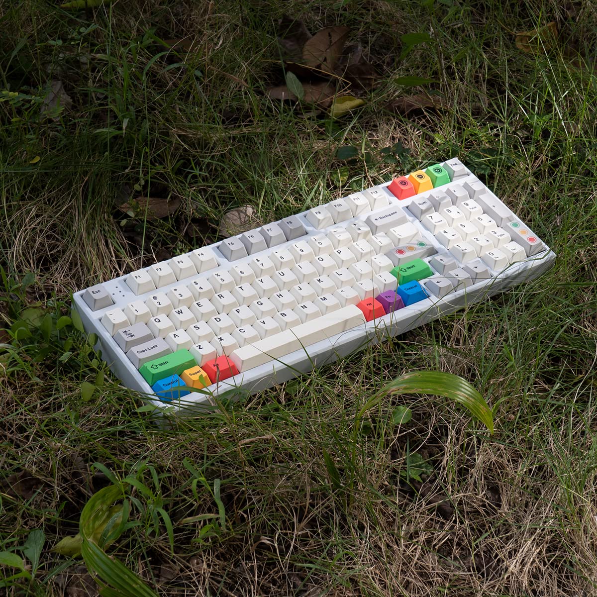 Mua PBT Grey Beige Keycaps Set Cherry Profile 141 Keys Custom Dye-Sub ...