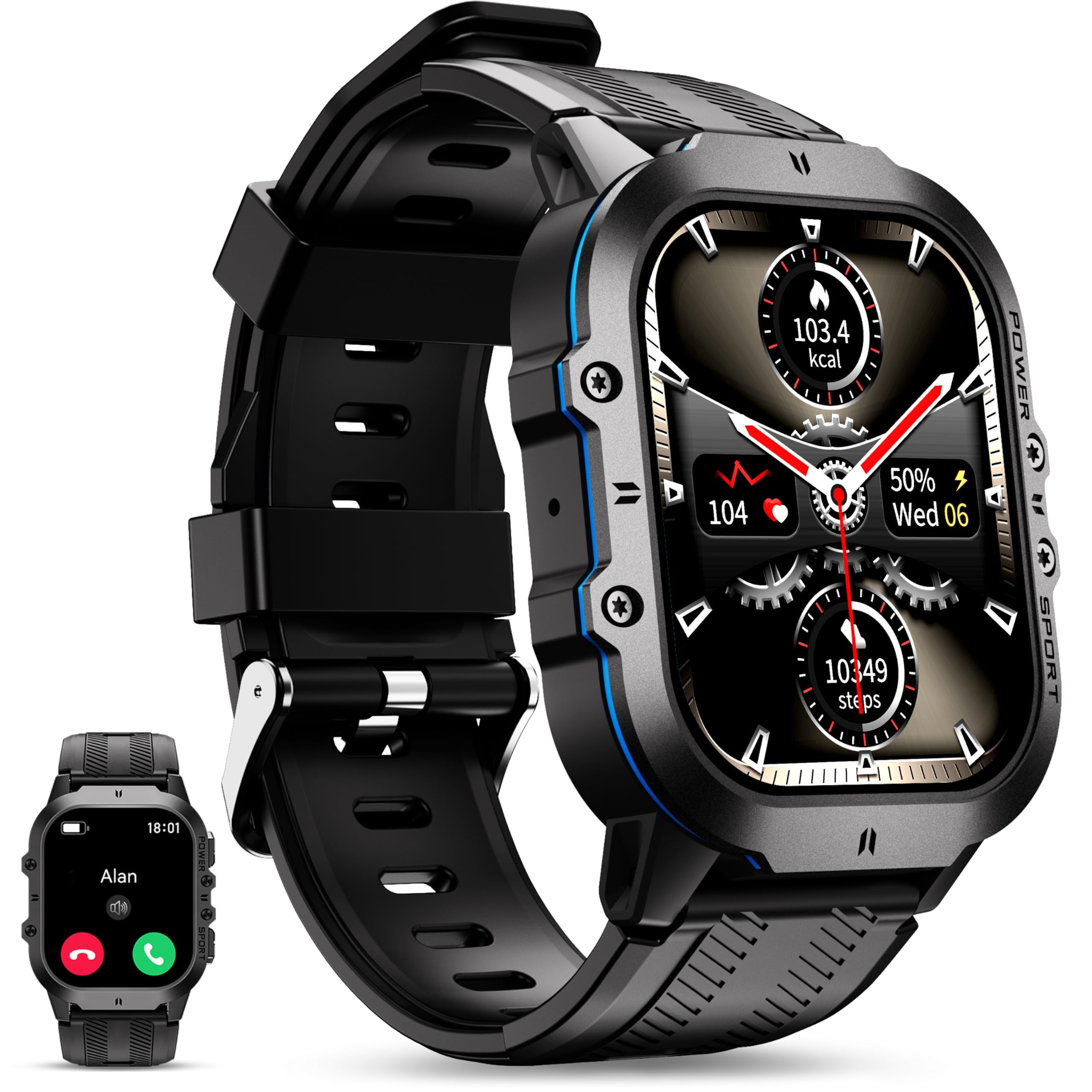 OUKITEL BT20 Military Smart Watch for Men,Fitness Tracker Smart Watches ...