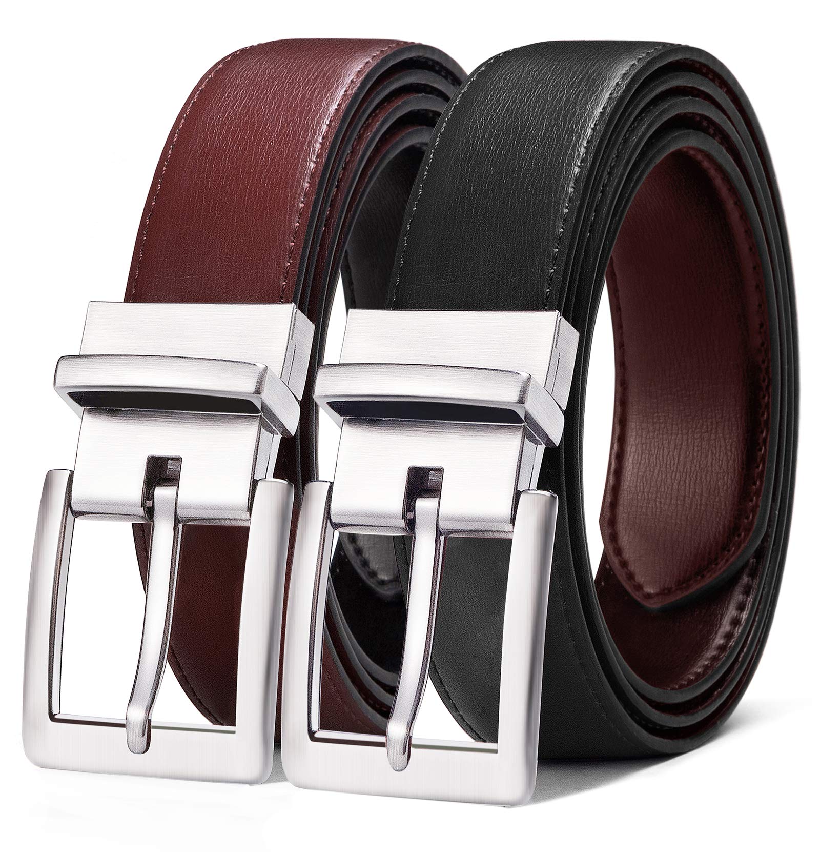 BULLIANT Men's Belt,Reversible Belt Adjustable For Gift Men 1.25”-Cut ...