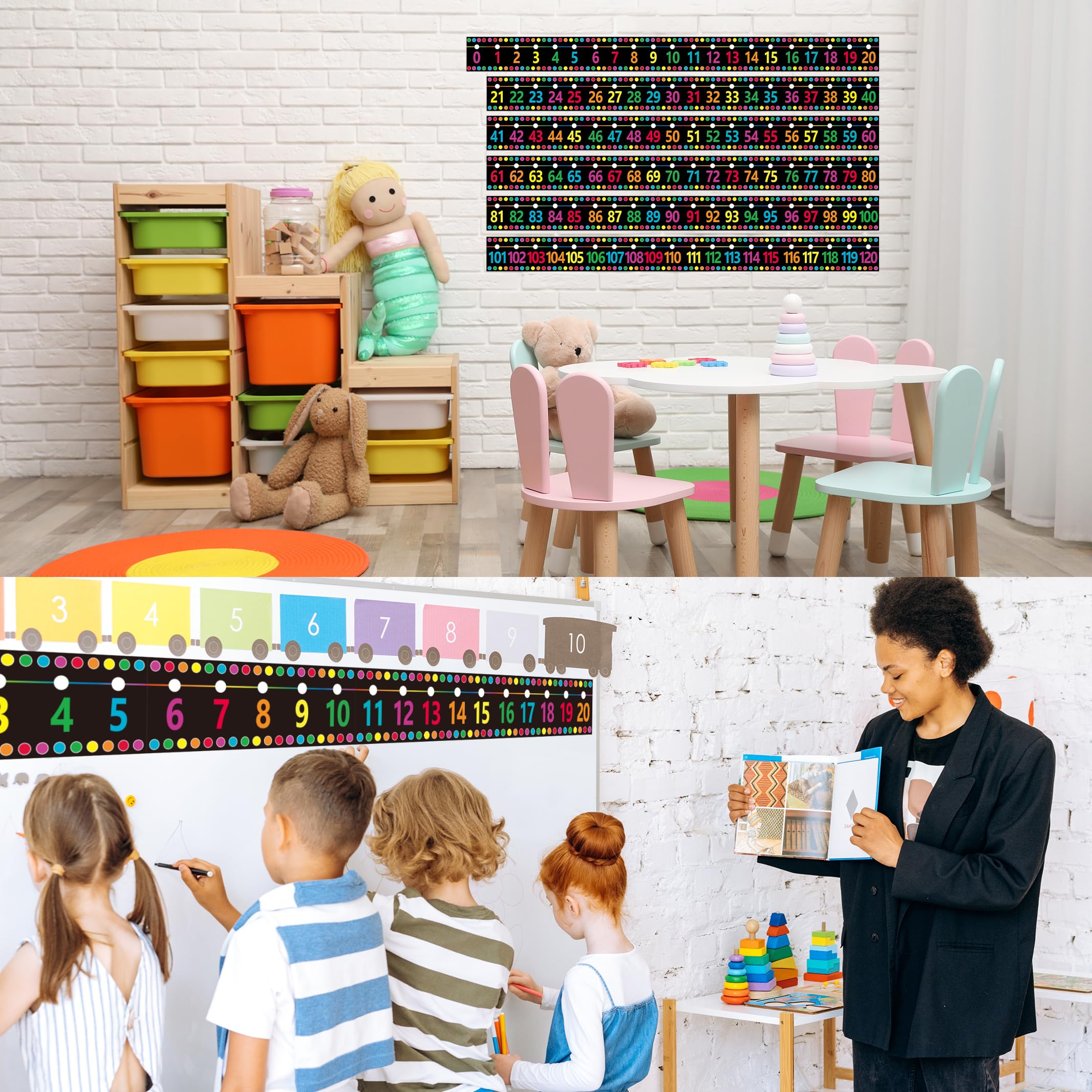 Mua 25 Pieces Number Line for Classroom Wall Number Line Bulletin Board ...