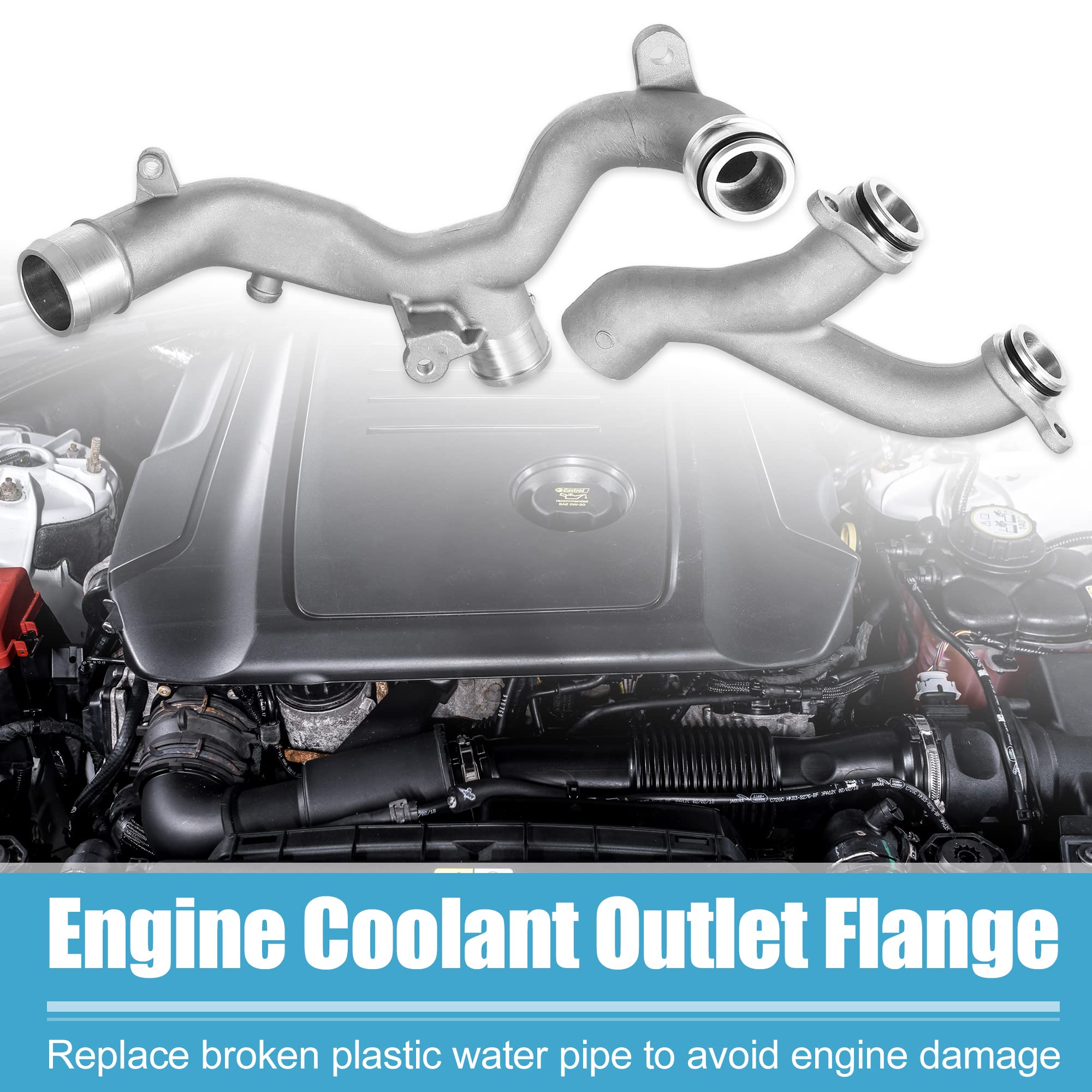 Mua X AUTOHAUX 1 Set Aluminum Thermostat Top Crossover Hose Coolant Pipe Water Outlet for Land ...