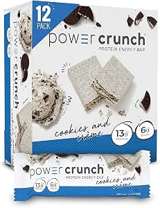Amazon.com: Power Crunch Protein Energy Bar, Cookies & Cream 12 ea ...