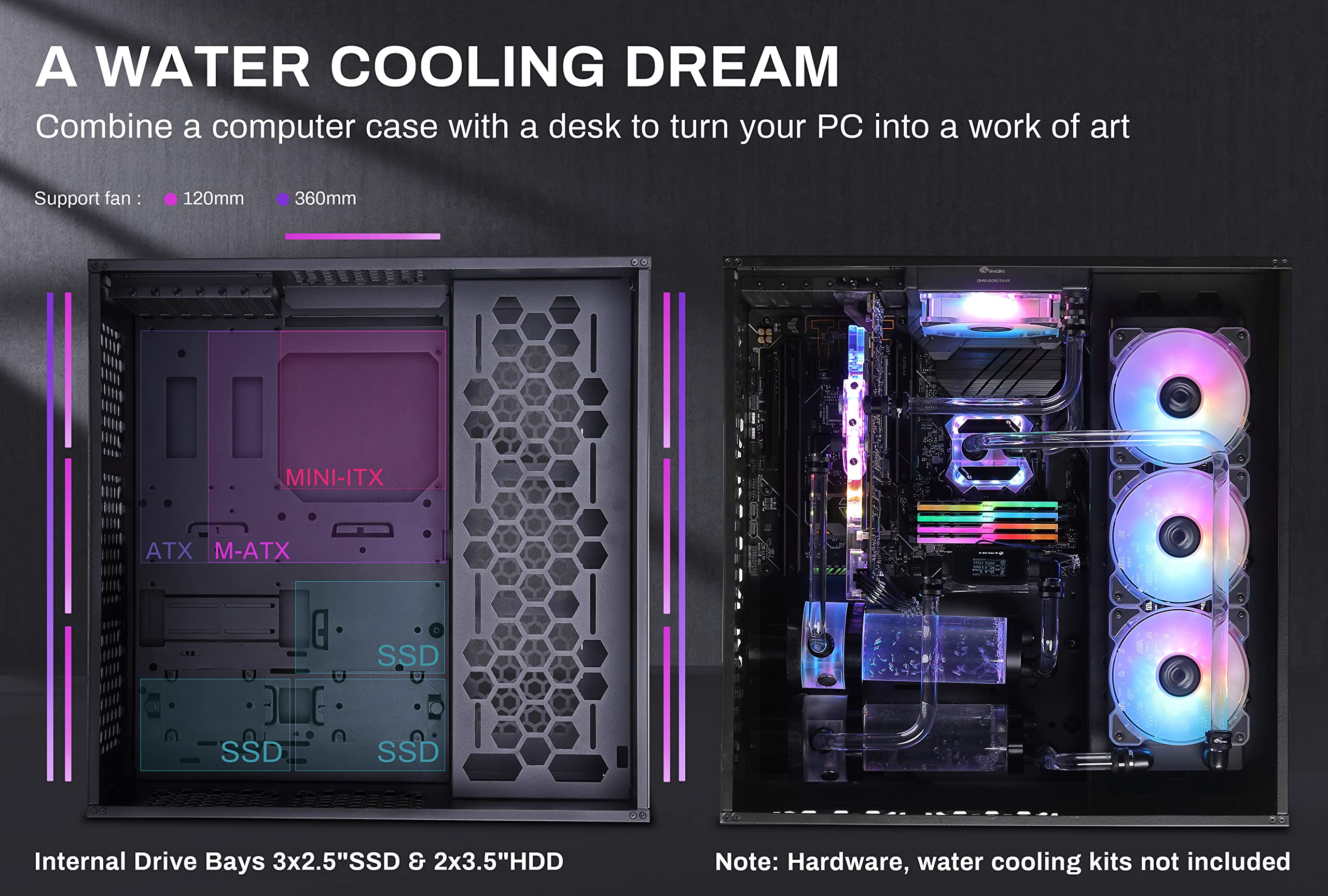 Mua EUREKA ERGONOMIC RGB Gaming Desk PC Case Built in, 55" Glass ...