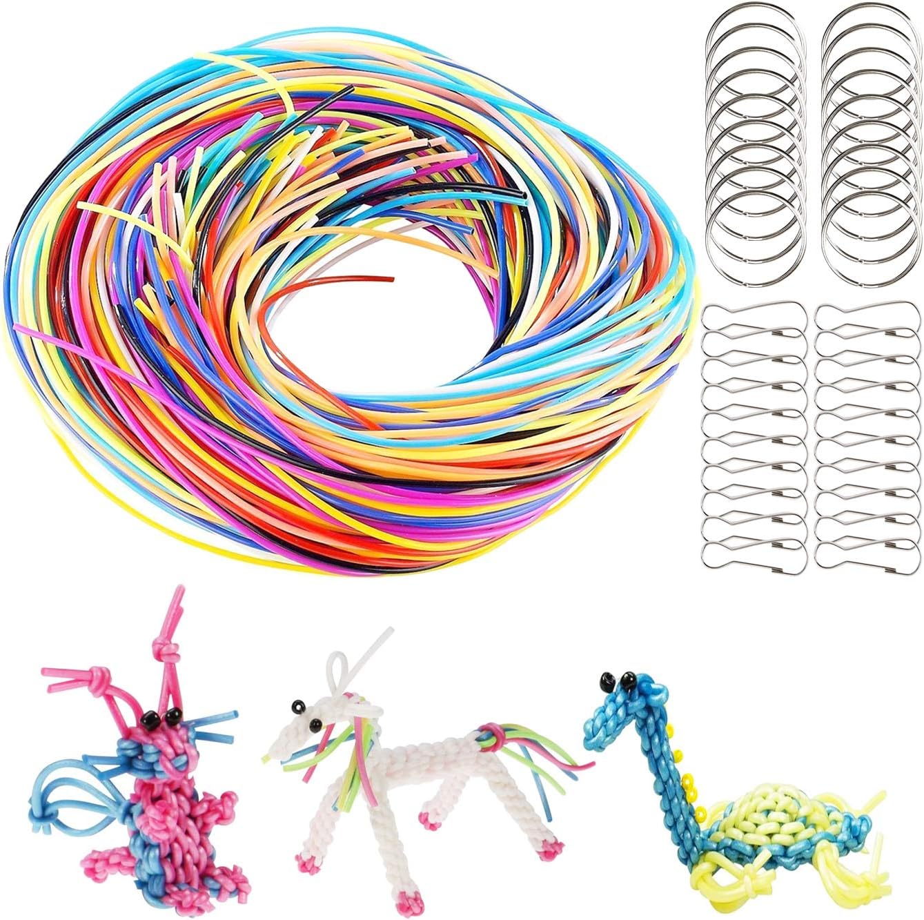 Zuzer 200 Stück Scoubidou Bastelset Scoubidou Strings Craft Cord ...