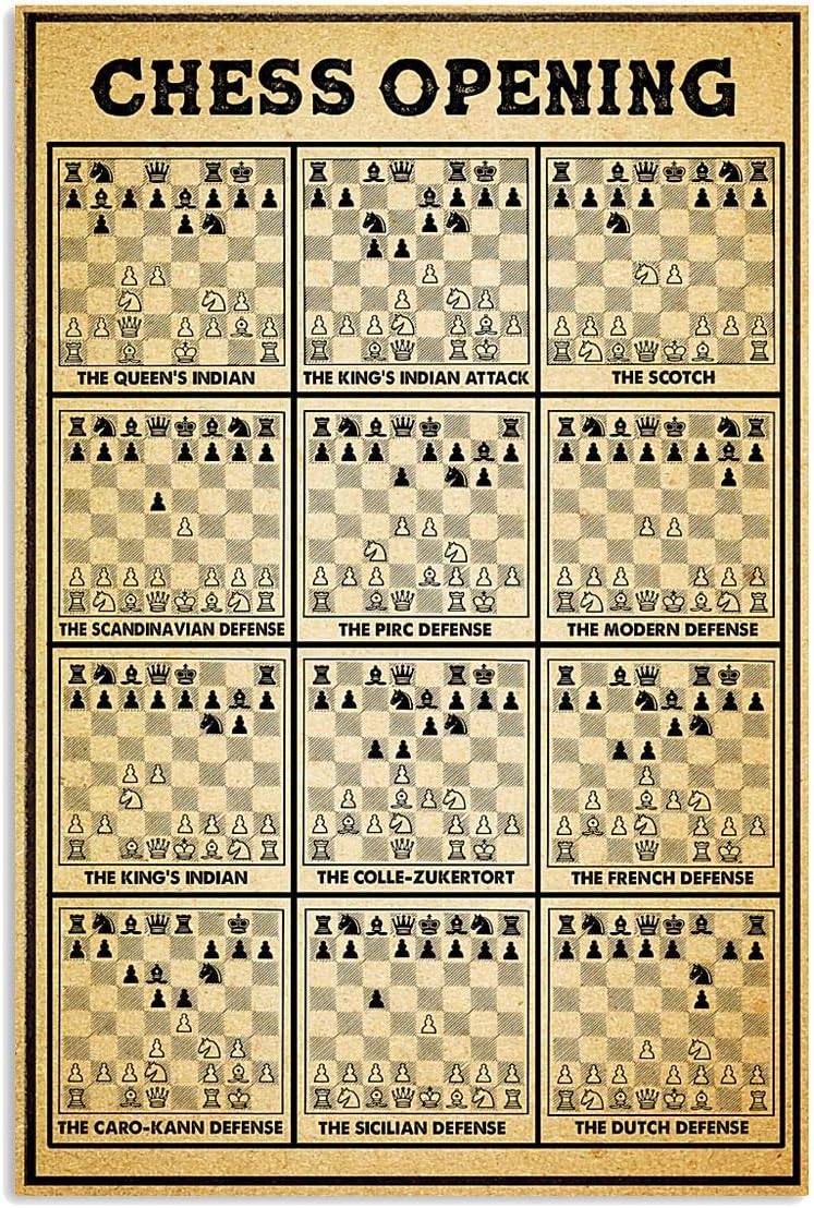 Amazon.com: Hobbies Poster Chess Opening Chessboard Black and White ...