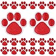 Amazon.com: Gadpiparty 20Pcs Red Dog Paw Print Embroidered Sew on ...