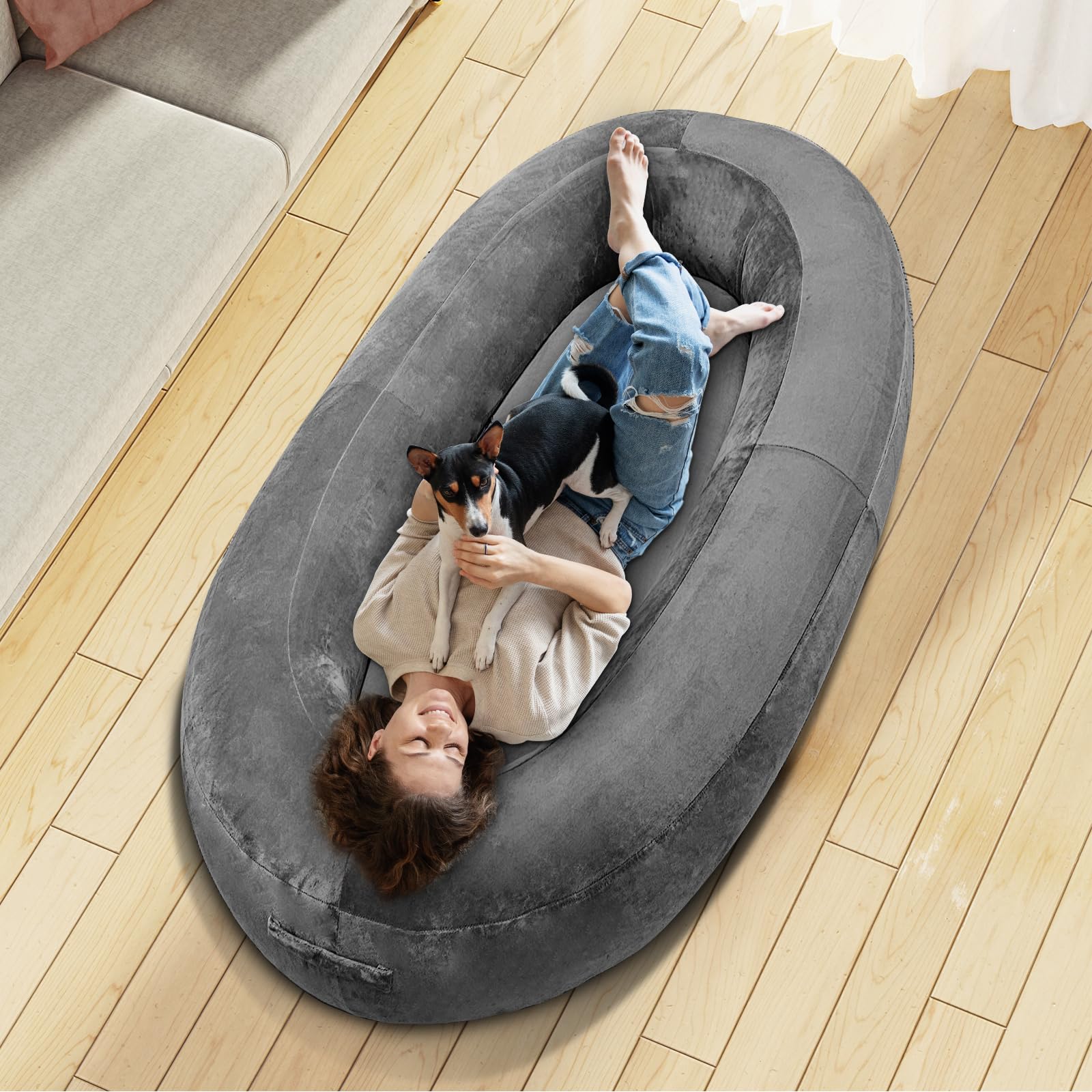 Hoyula Inflatable Human Dog Bed, Infltable Giant Pet Bed with Washable ...